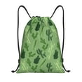 Drawstring Backpack - green Cactus Pattern Splash Proof Small ...