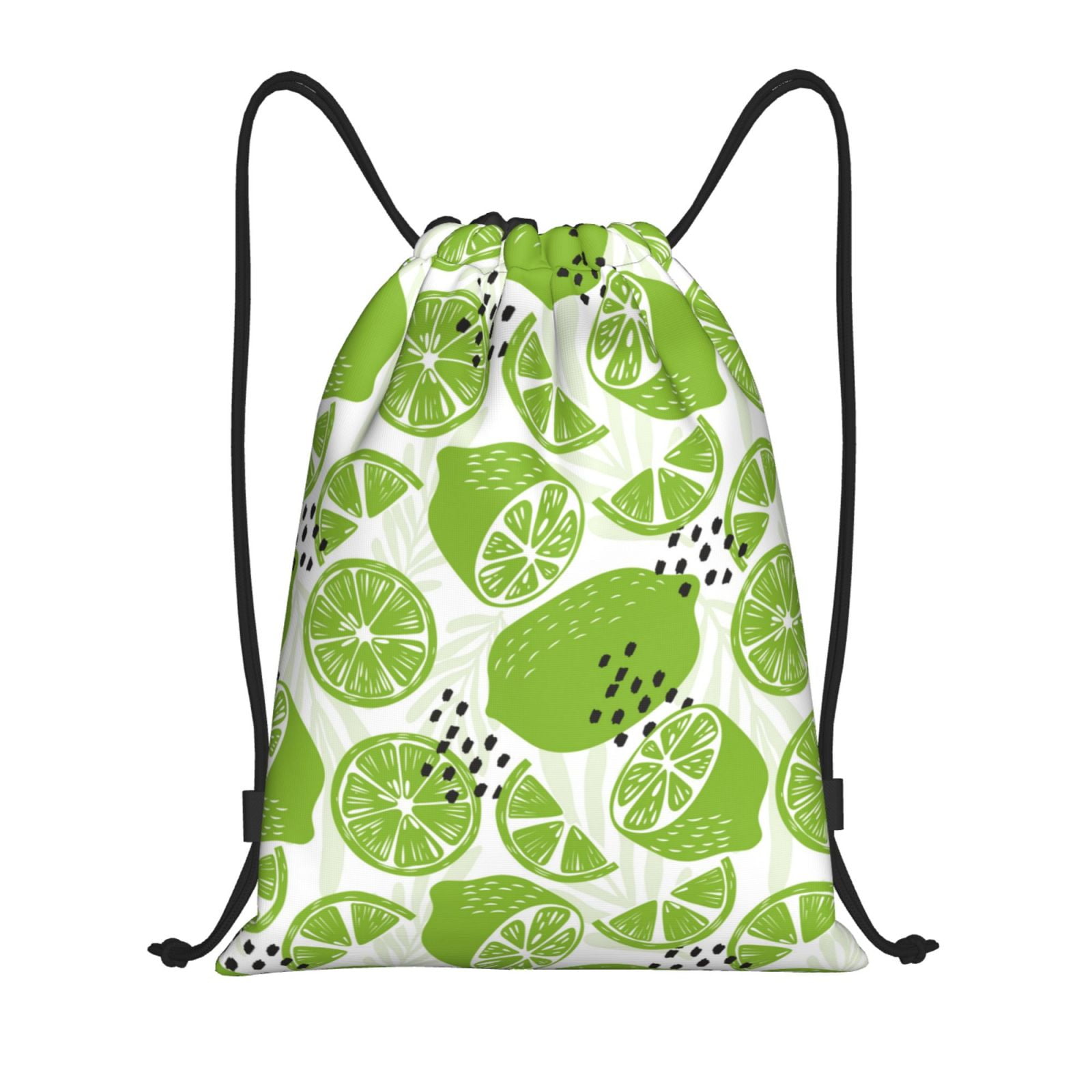 Drawstring Backpack - green Various lemons Splash Proof Small ...