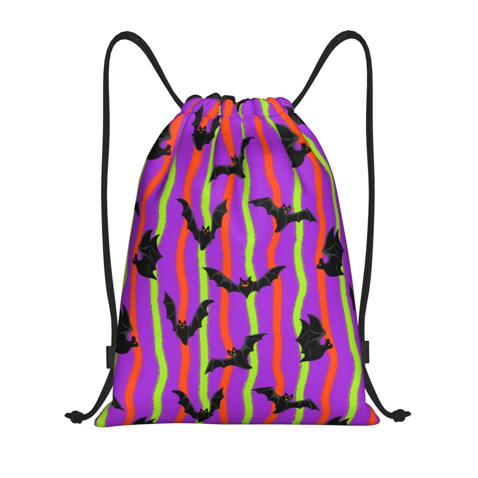 Drawstring Backpack, halloween bats Pattern Light Waterproof Sports Gym ...