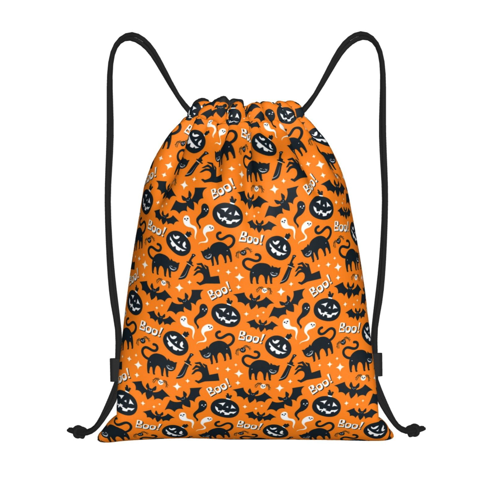 Drawstring Backpack - halloween pumpkins fun print Splash Proof Small ...