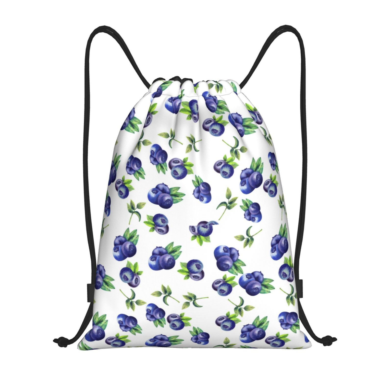 Drawstring Backpack - leaf Blueberries Print Gym Bag for Women Men ...