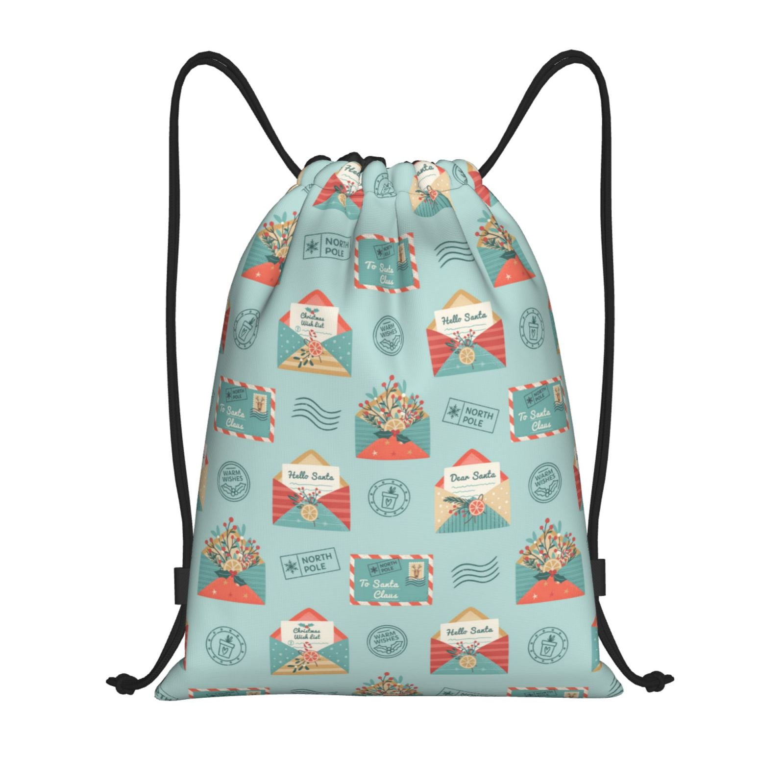 Drawstring Backpack, mailer Stamp Pattern Light Waterproof Sports Gym ...