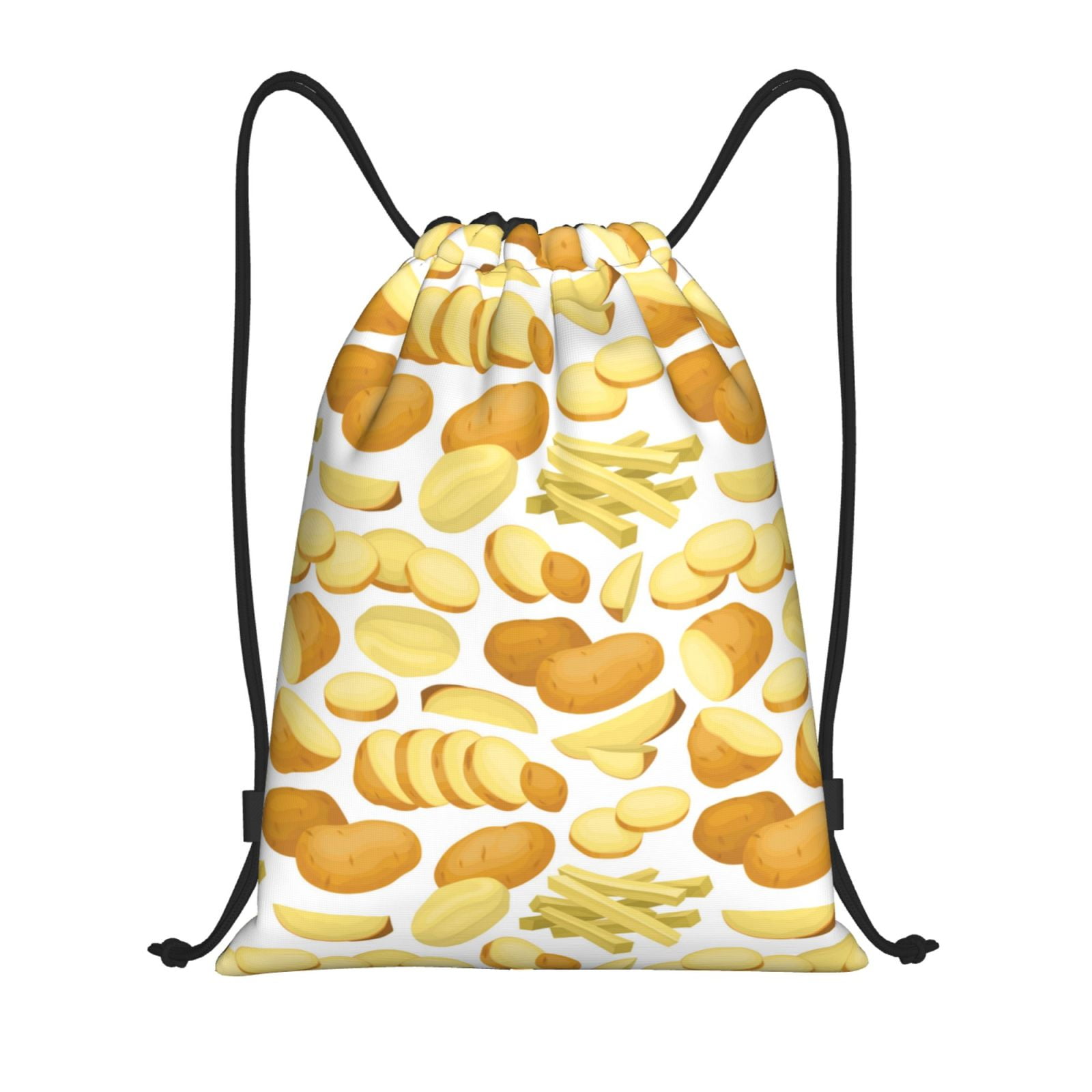 Drawstring Backpack - potato chips fries Cheer Gym Bag for Women Men ...