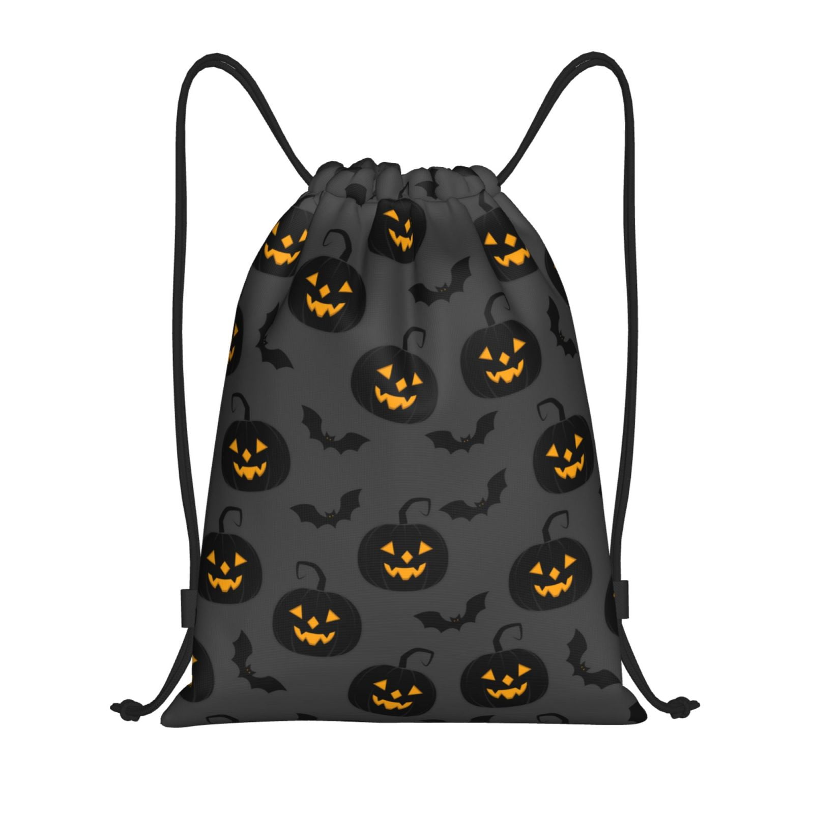 Drawstring Backpack, pumpkin halloween bats Light Waterproof Sports Gym ...