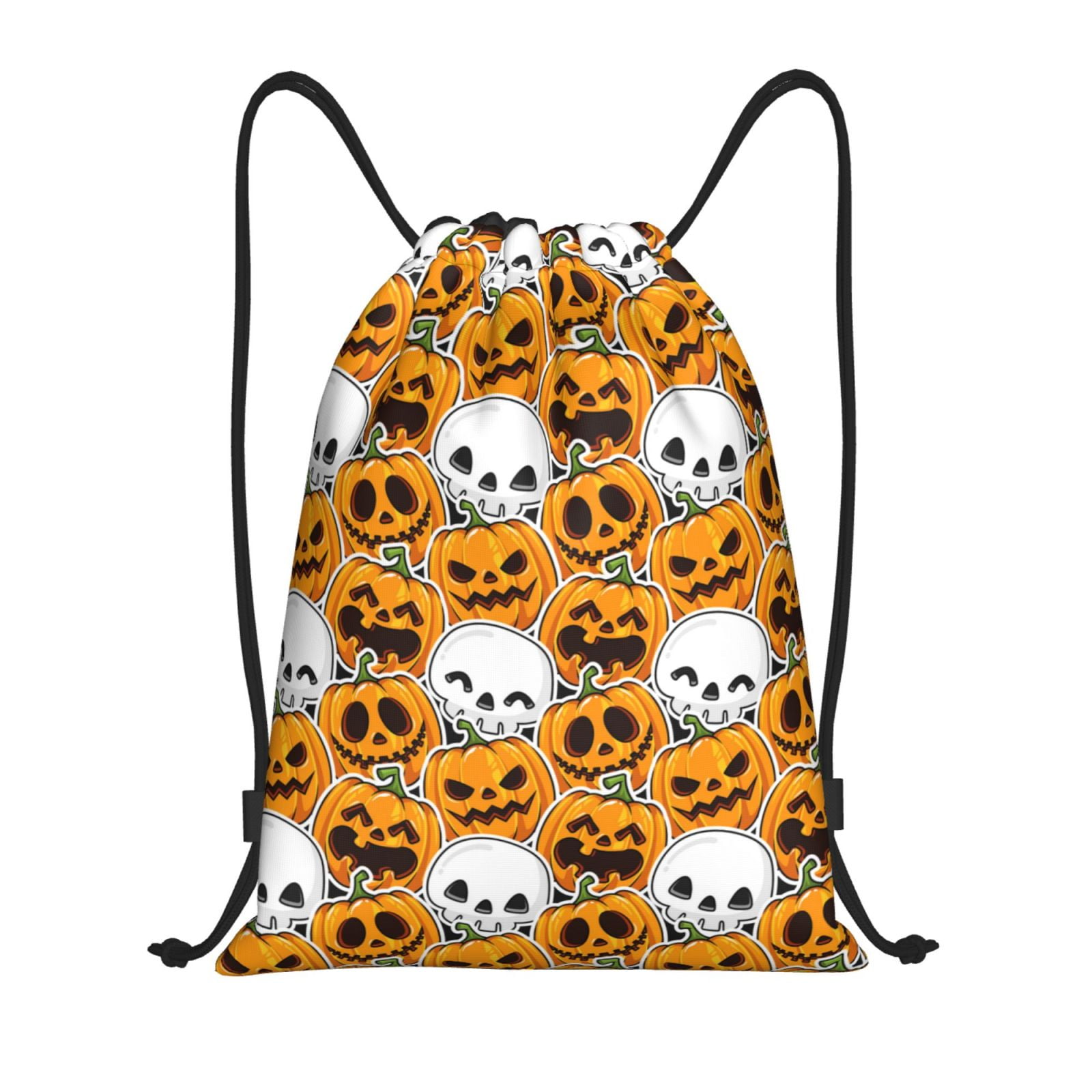 Drawstring Backpack - pumpkins halloween cartoon Splash Proof Small ...
