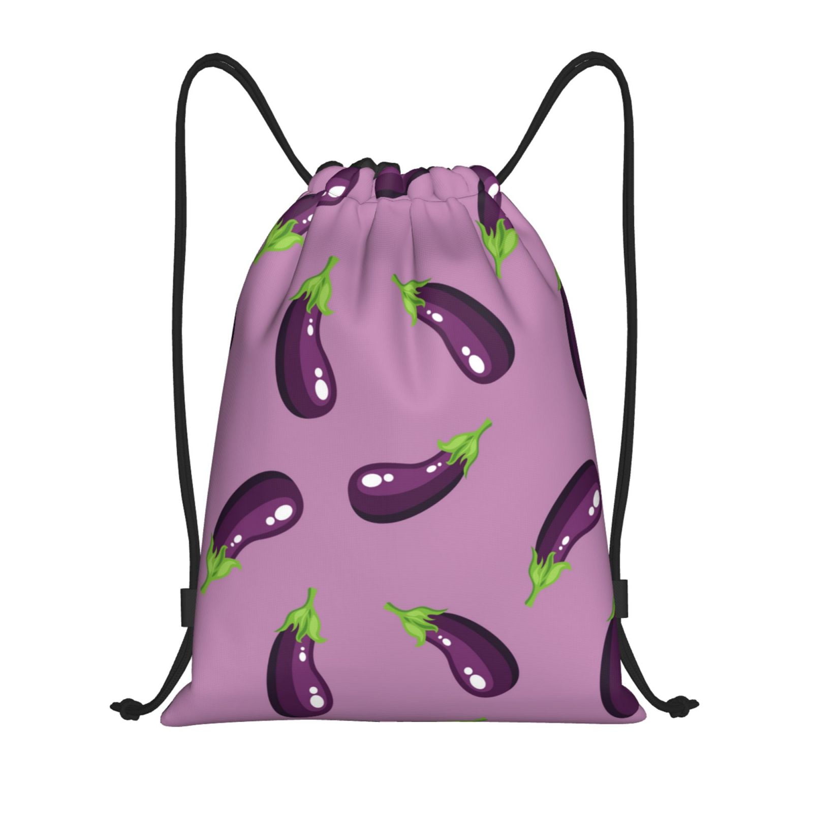 Drawstring Backpack purple Eggplant Pattern Sports Gym Bag for Men ...