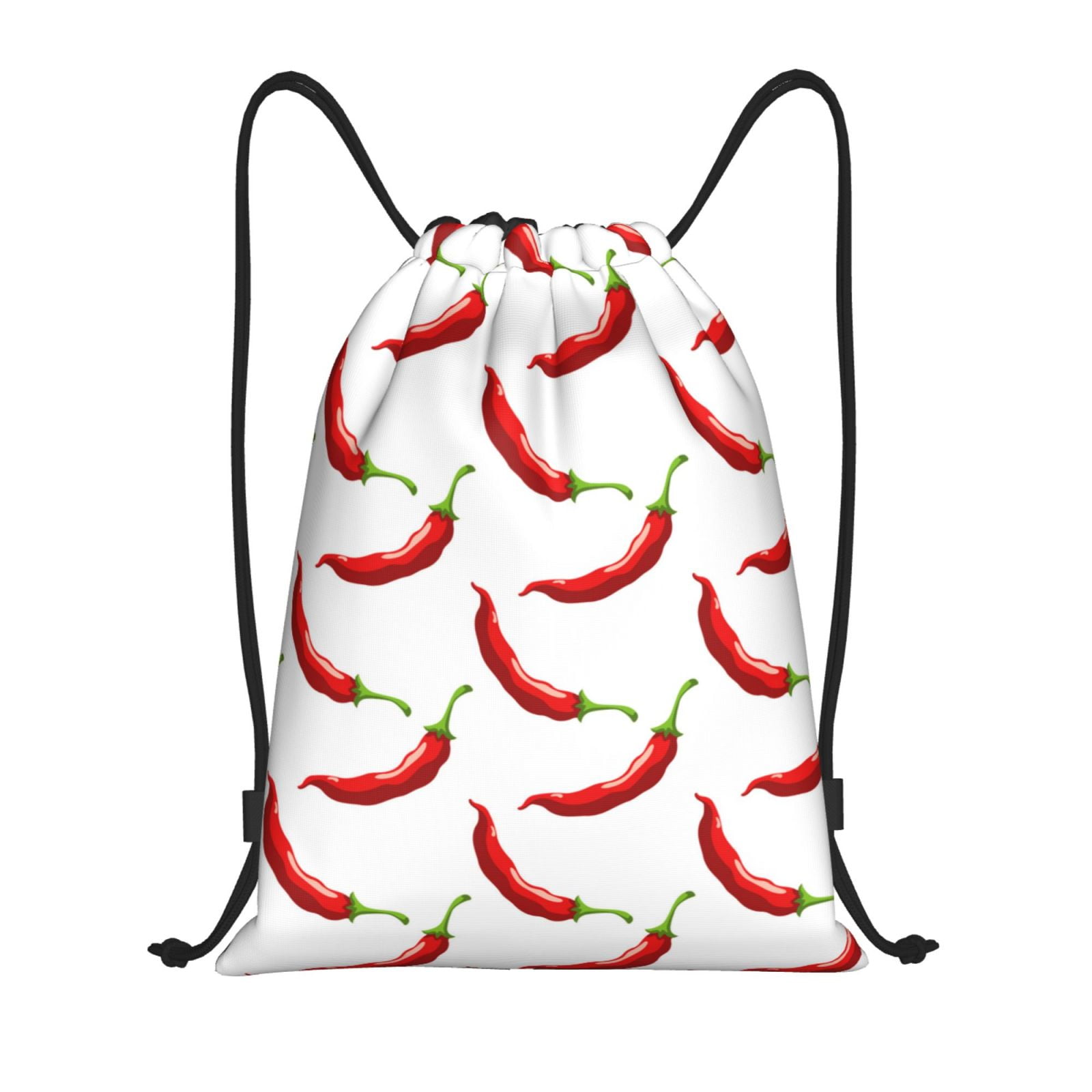 Drawstring Backpack, red Chili Pepper Print Light Waterproof Sports Gym ...