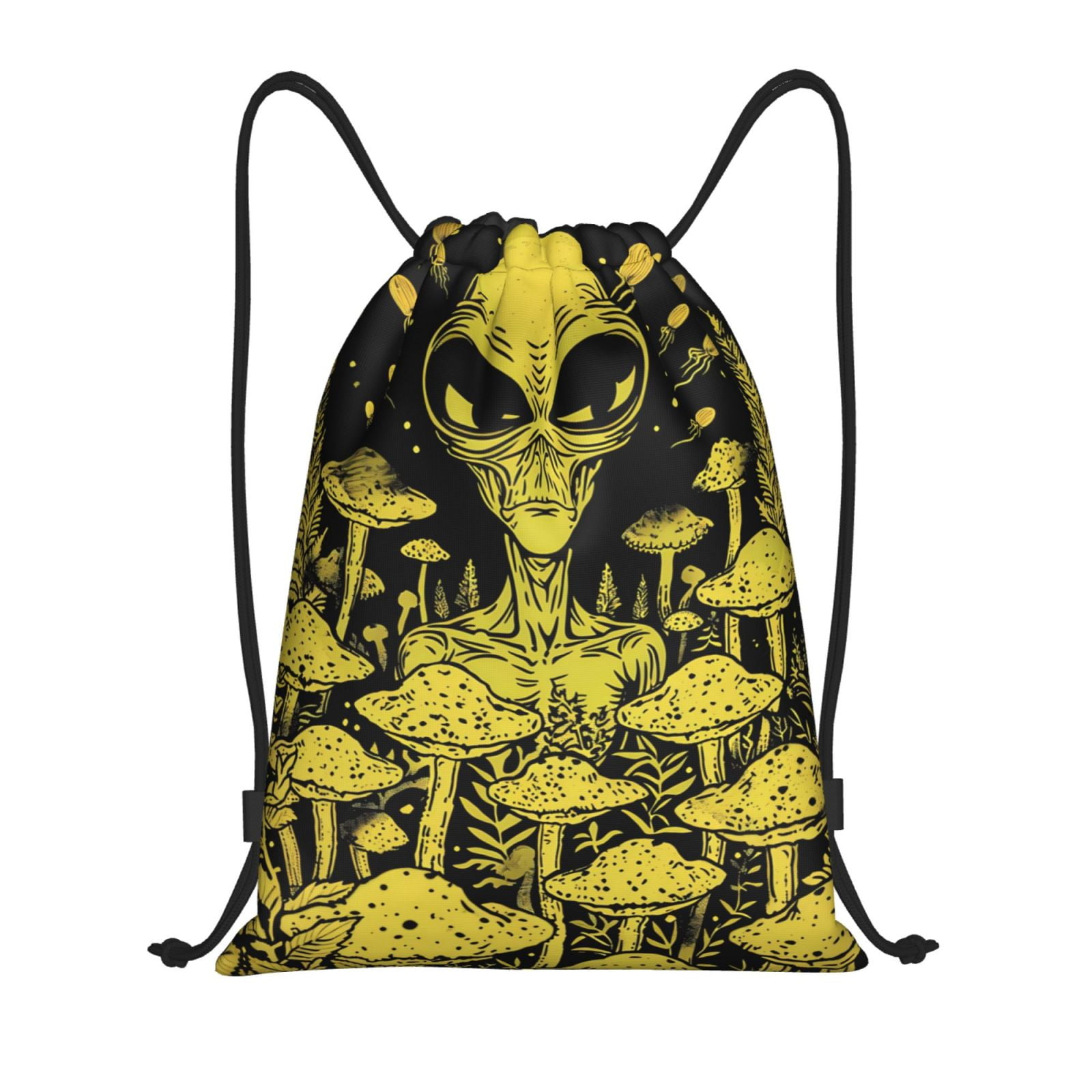 Drawstring Backpack, saucerman Mushroom Forest Light Waterproof Sports ...