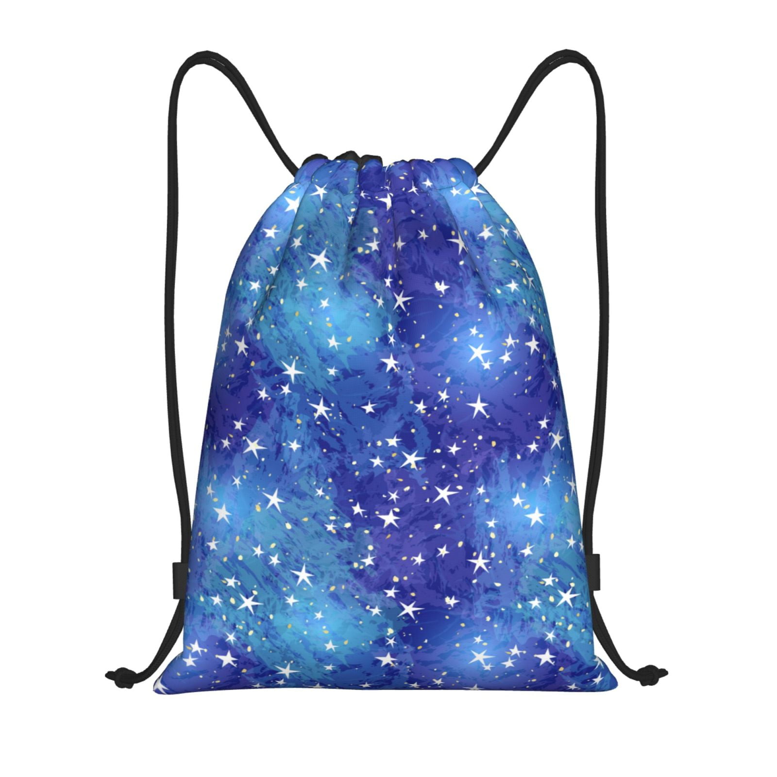 Drawstring Backpack, shiny starry sky blue sky Light Waterproof Sports ...