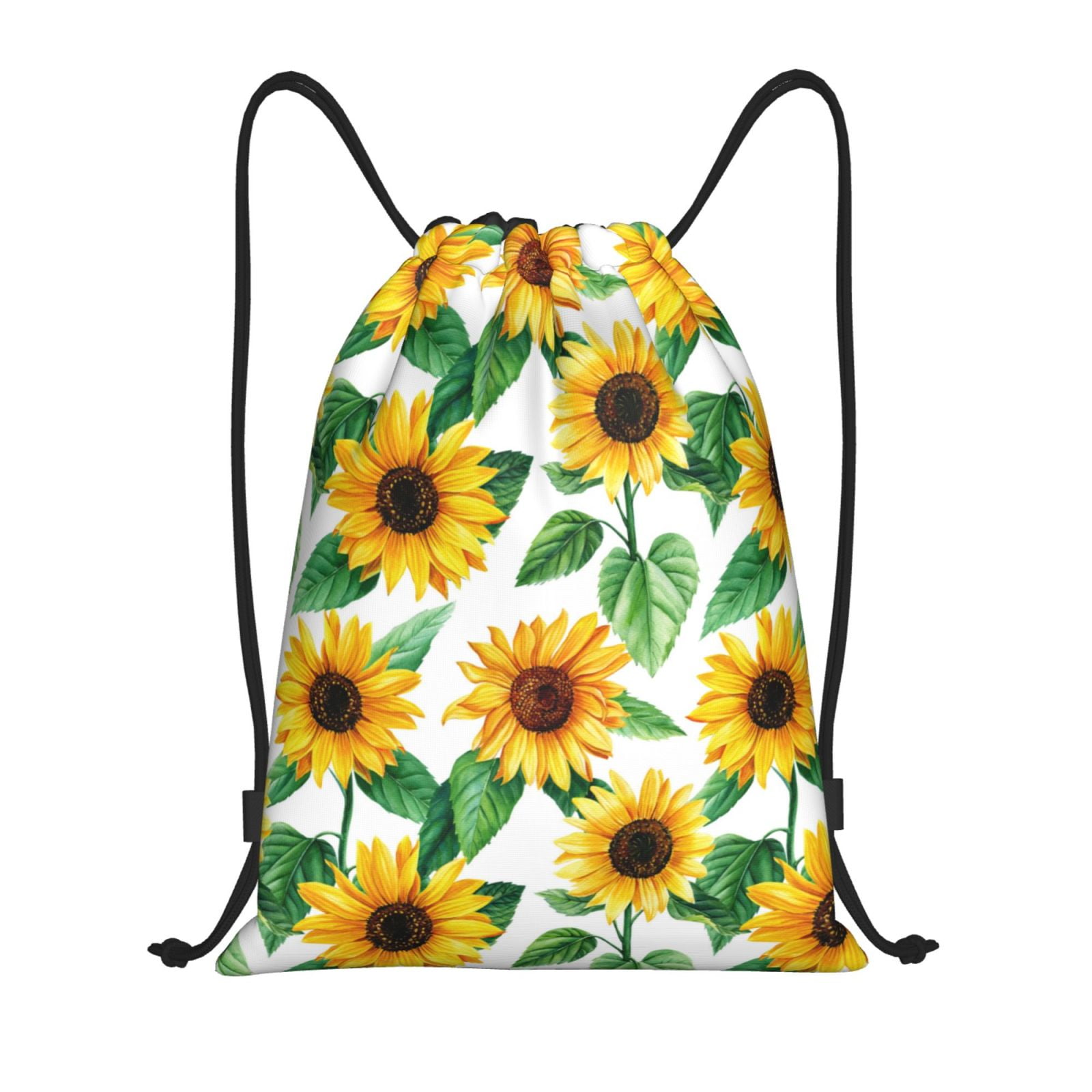 Drawstring Backpack, sunflowers leaf cute Aesthetic Light Waterproof Sports Gym Bag Draw String ...