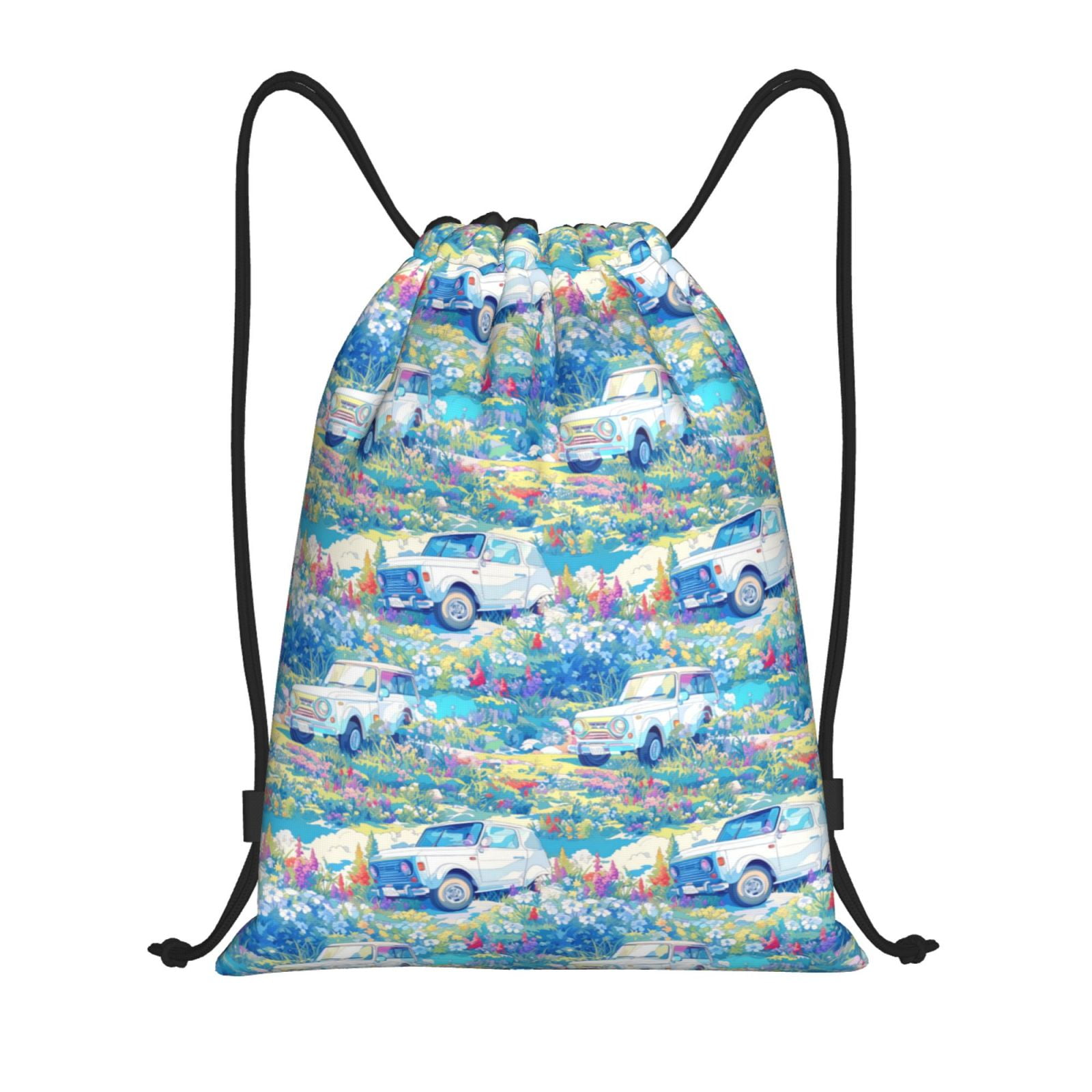 Drawstring Backpack - travel SUV daisy flower Splash Proof Small ...