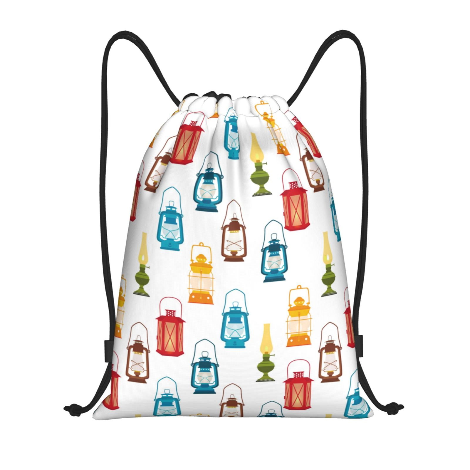 Drawstring Backpack - vintage Light Bulb Print Splash Proof Small ...