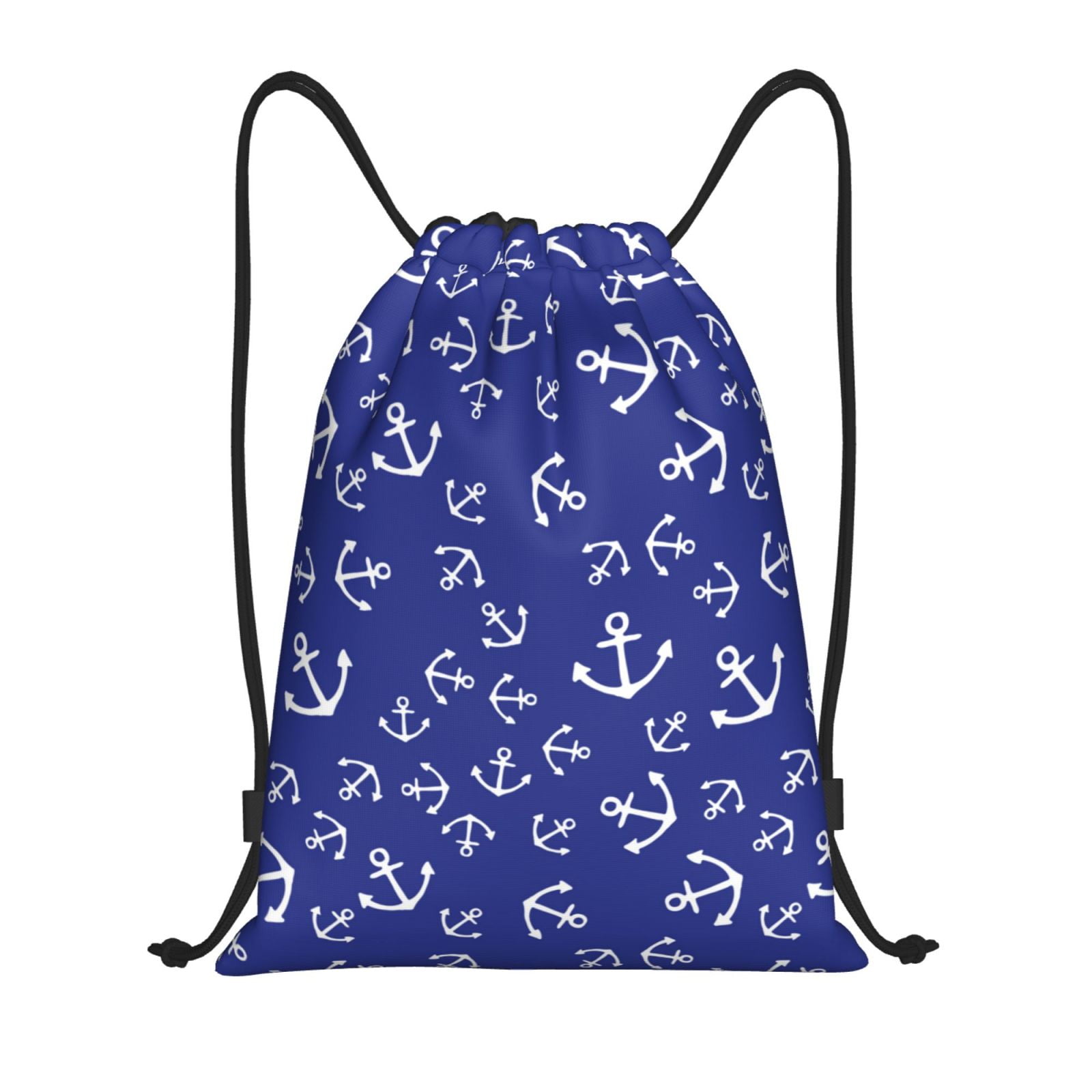 Drawstring Backpack, white Anchors darkblue cute Light Waterproof ...