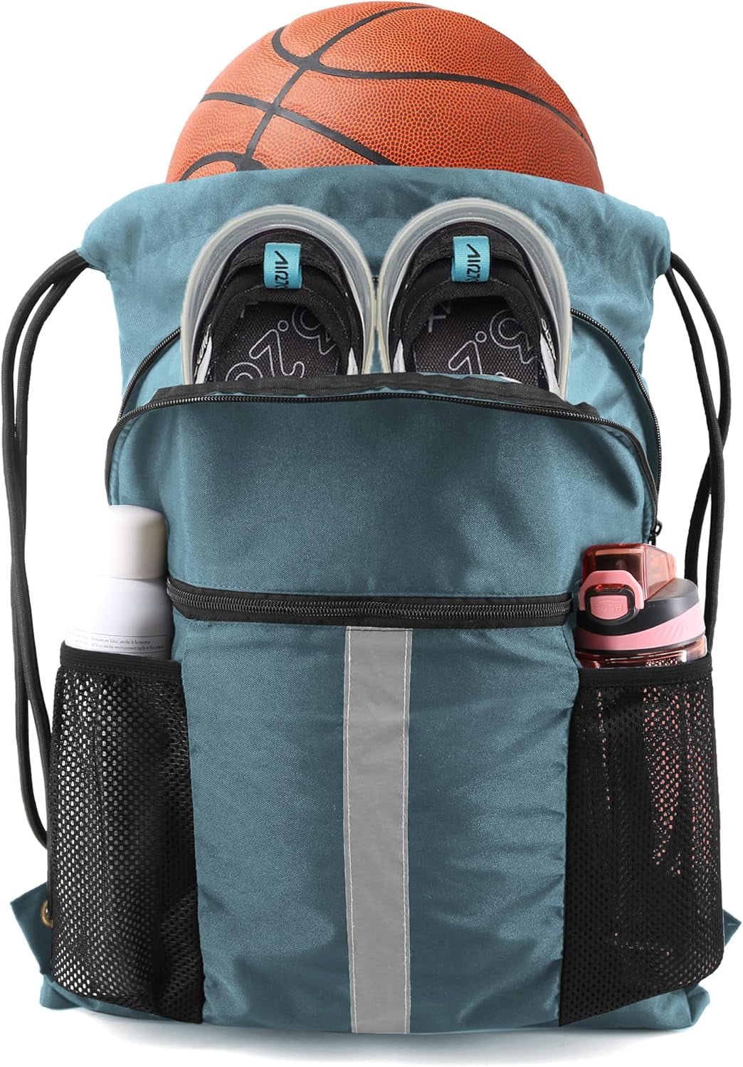 Drawstring Backpack with Shoe Compartment – X-Large Blue Gym Sports ...