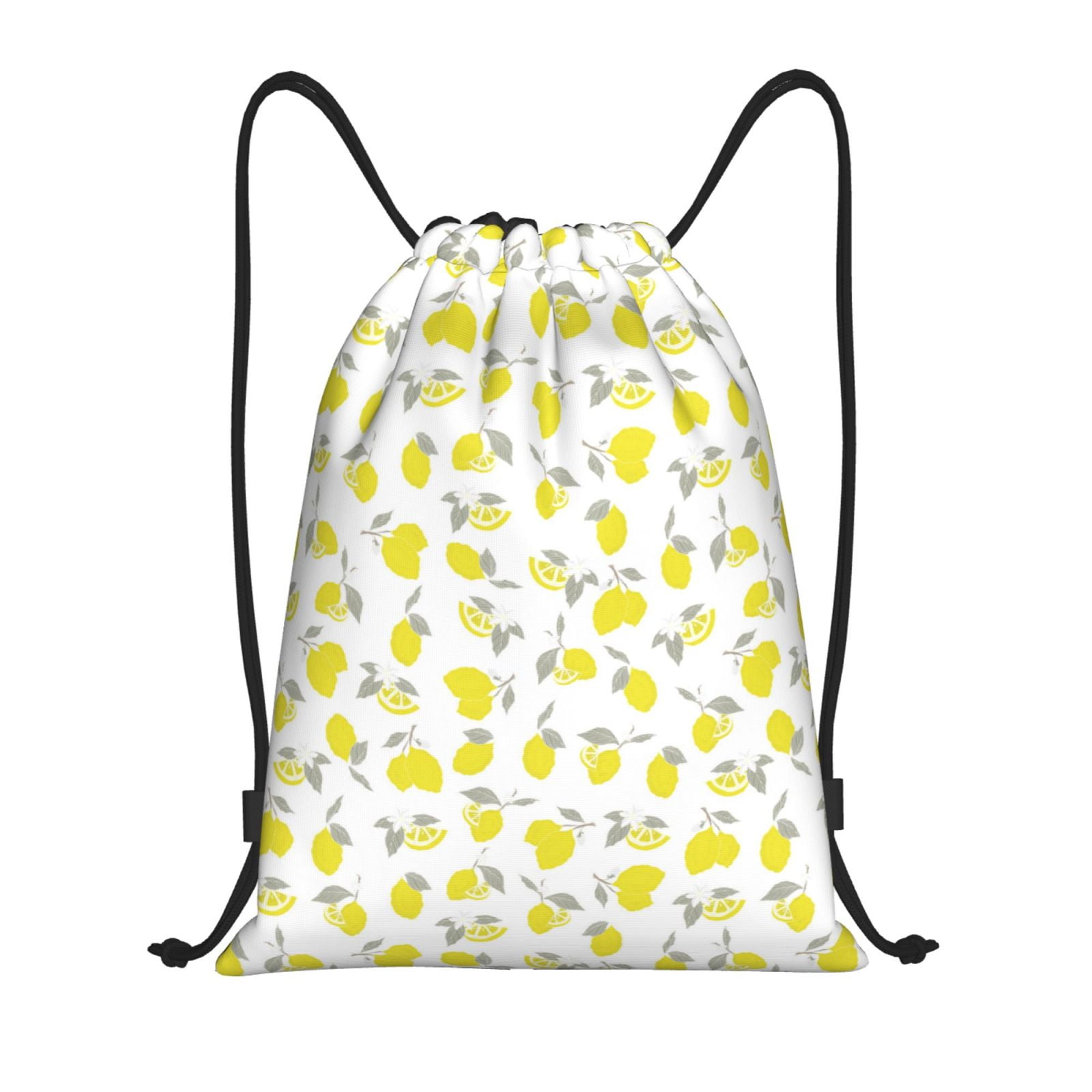Drawstring Backpack yellow lemon leaves Sports Gym Bag for Men Women ...