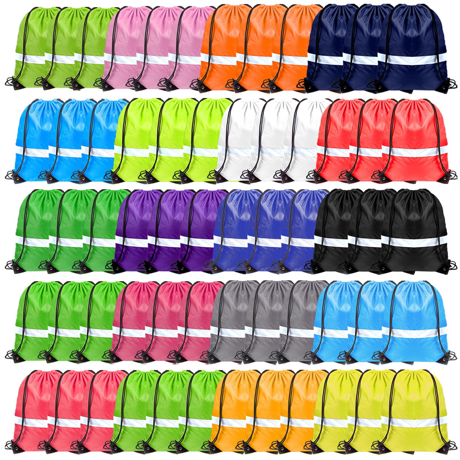 Drawstring Bag Reflective Backpack Drawstring Gym Backpack Swim Bags ...