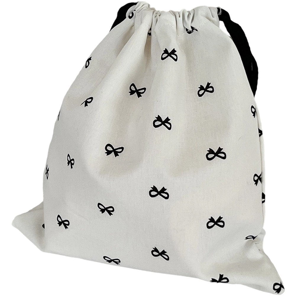 Drawstring Bags Cute Bowknot Print Drawstring Storage Bag,Travel ...
