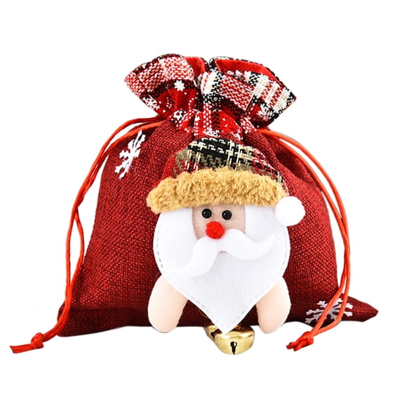 Drawstring Candy Bags with Handles Christmas Gift Bags New Year Party ...