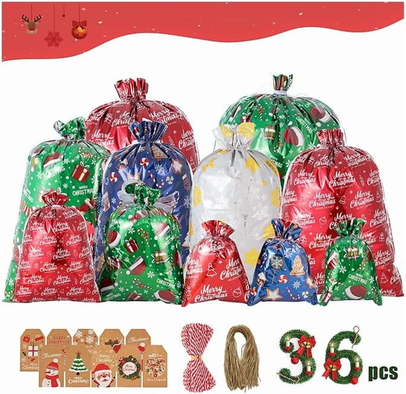 Drawstring Christmas Bags Medium/Large/Small Multiple Sized Plastic Bag ...