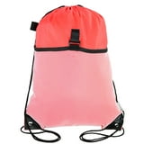 Drawstring Cinch Bag Backpack With Mesh Pocket Polyester Tote Sack ...