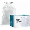 Drawstring Garbage Bags 13-17 Gallon White, Tear-Resistant Tall Kitchen ...