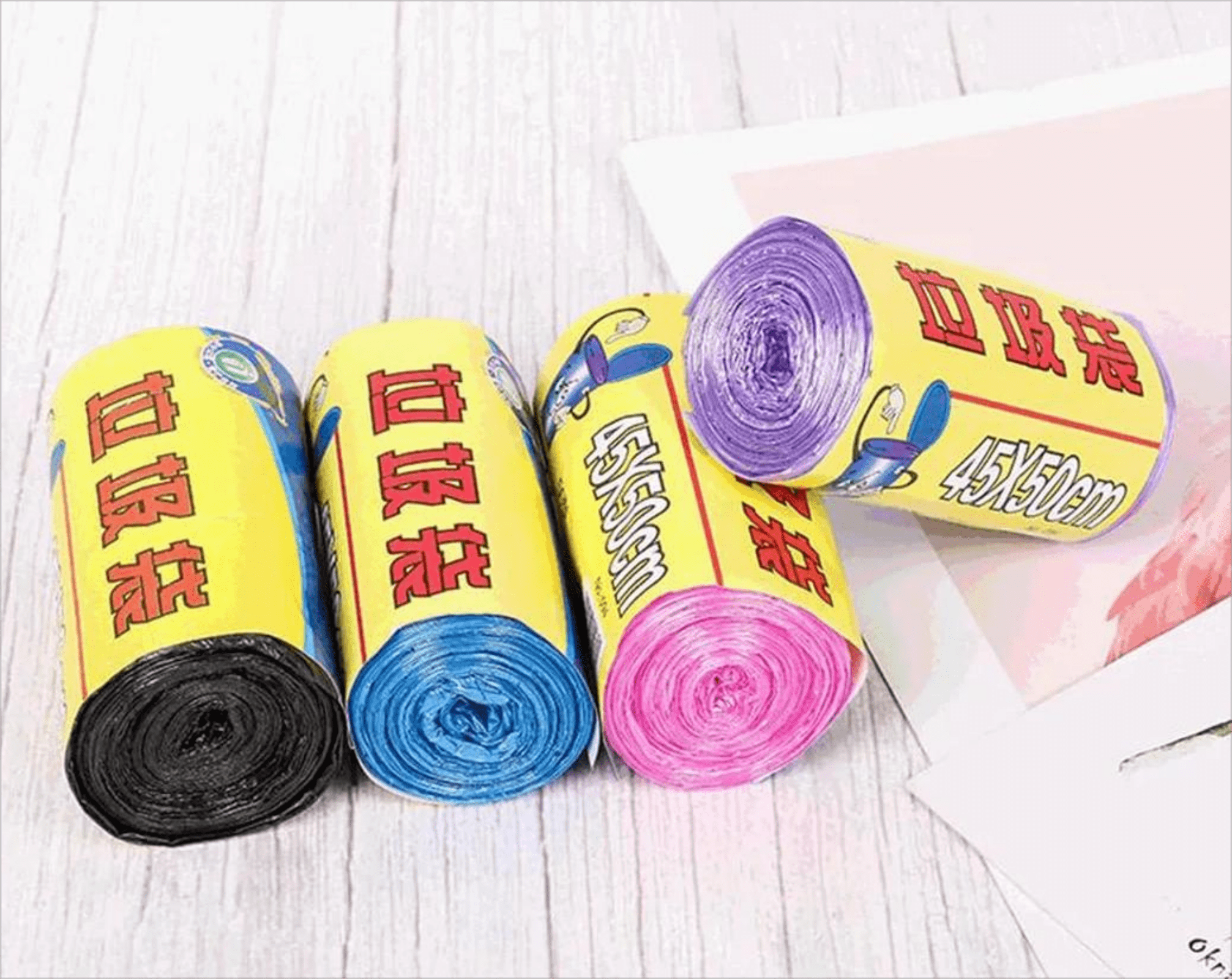 Drawstring Garbage Bags 45x50cm Durable Plastic Trash Bags Roll ...