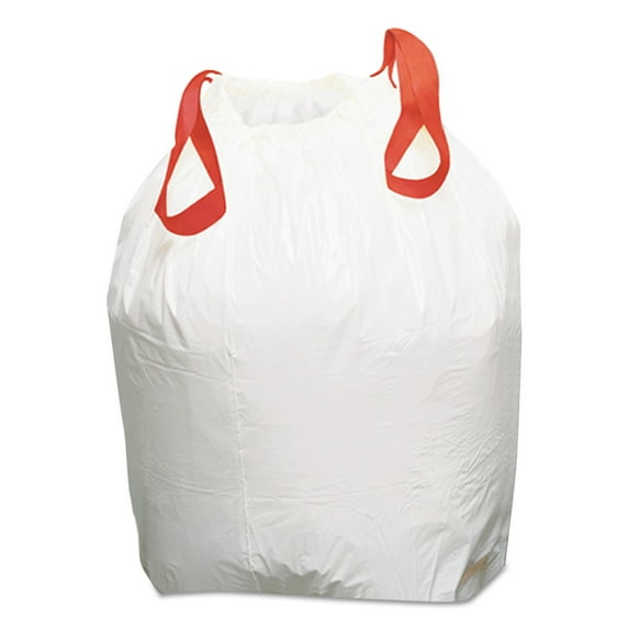 Drawstring Kitchen Bags, 13 Gal, 0.8 Mil, White, 50 Bags/roll, 2 Rolls ...