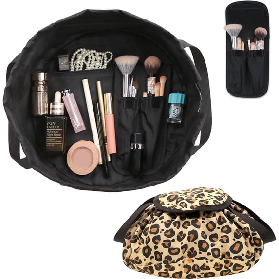 Drawstring Makeup Bag Open Flat ?C Barrel Drawstring Bag for Women ...