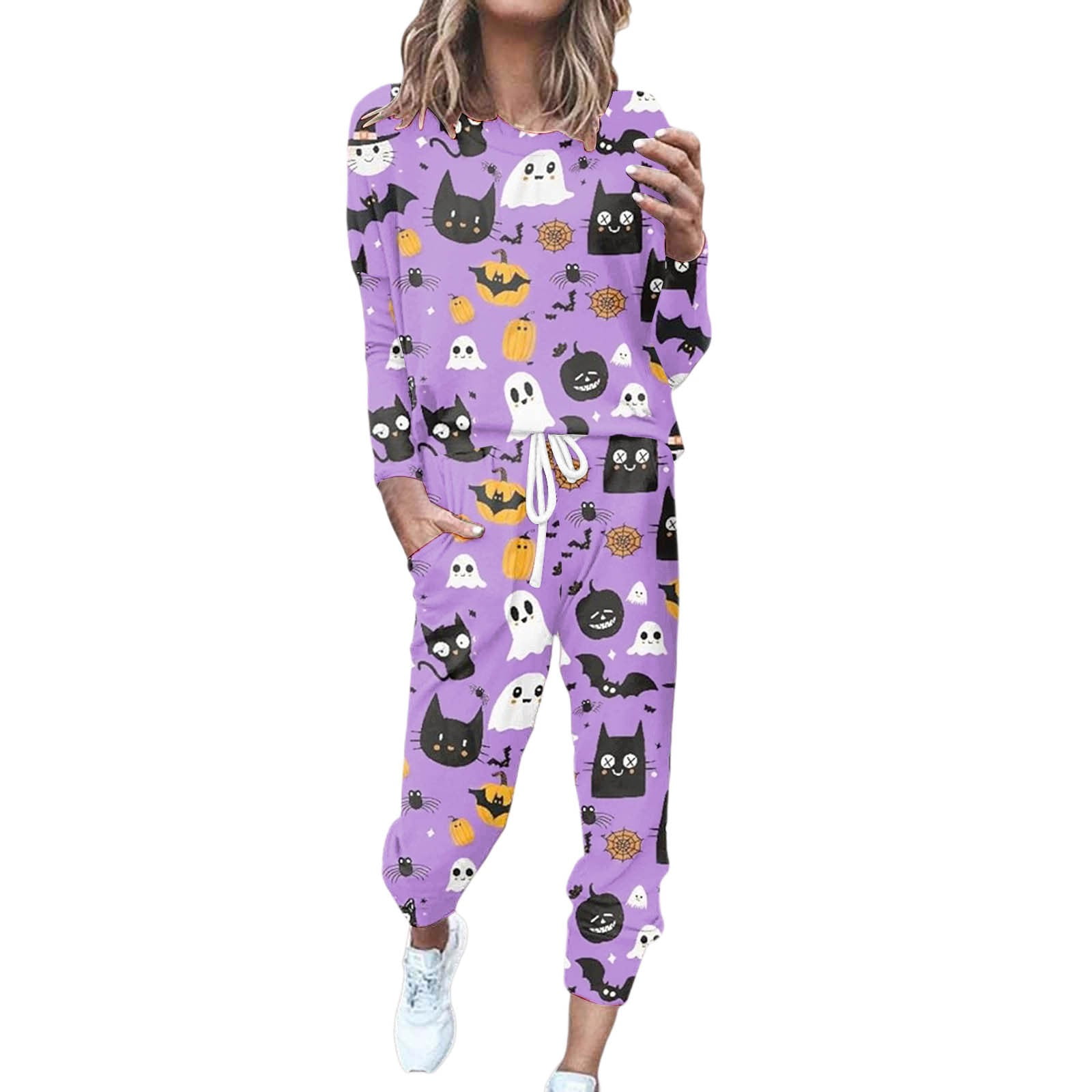 Drawstring Pajamas for Women Set 2 Piece Long Sleeve Pajama Sets Comfy ...