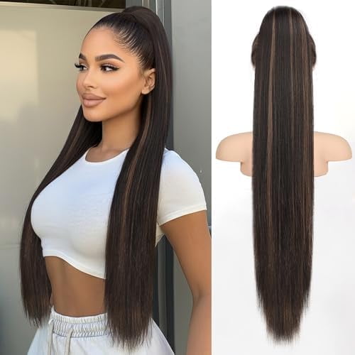 Drawstring Ponytail Extension, Long Straight Pony Tails Hair Extensions ...