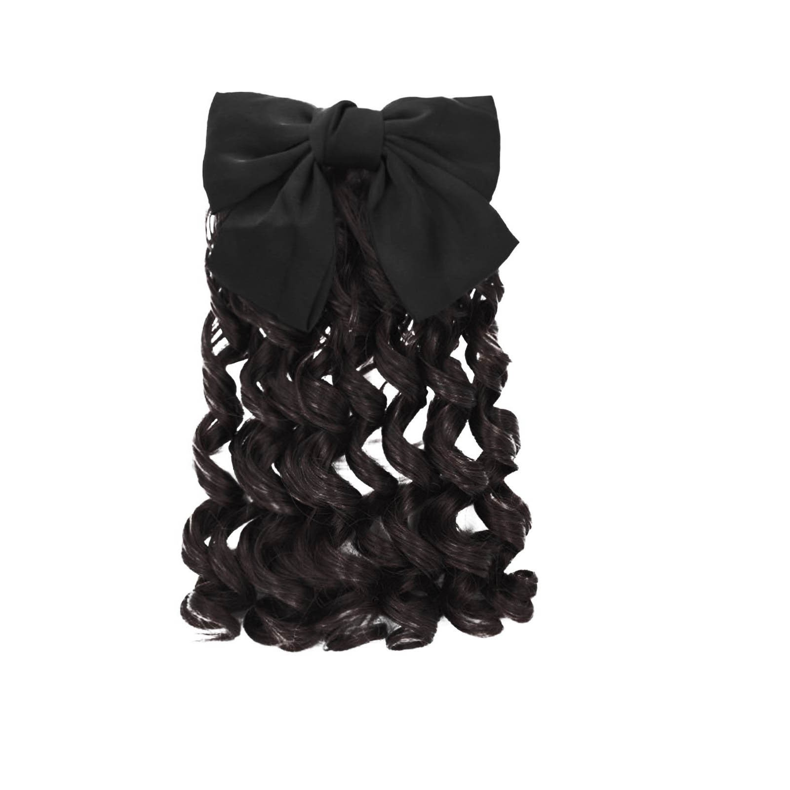 Drawstring Ponytail Wig Female Long Curly Hair Bow Wig Ponytail Long ...