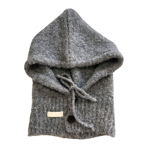 Drawstring Shawl Hat Fashion Knitted Scarf Hat Teens Girl Headwear ...