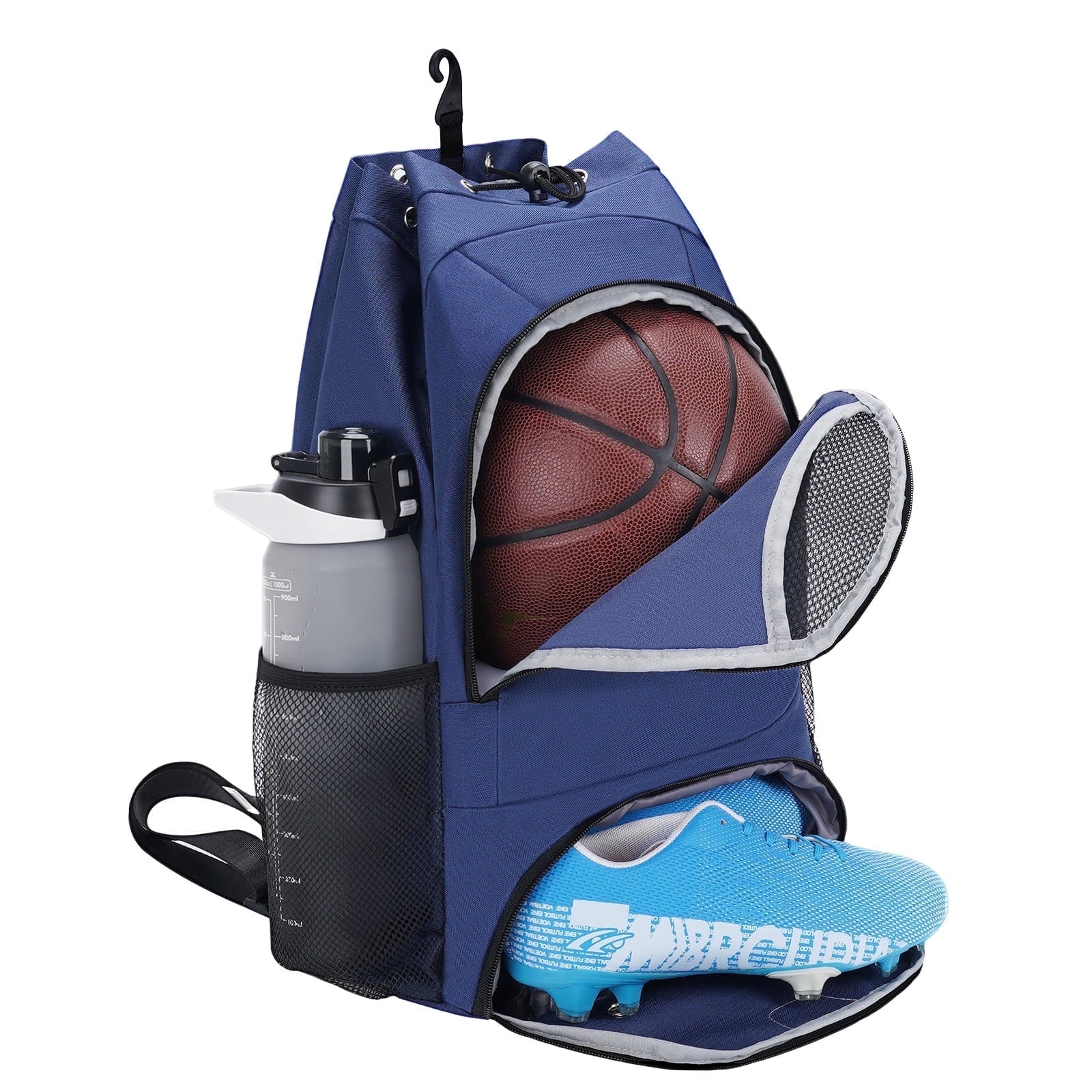 Football Drawstring Bags Basketball Backpack with Shoe Compartment Wet ...