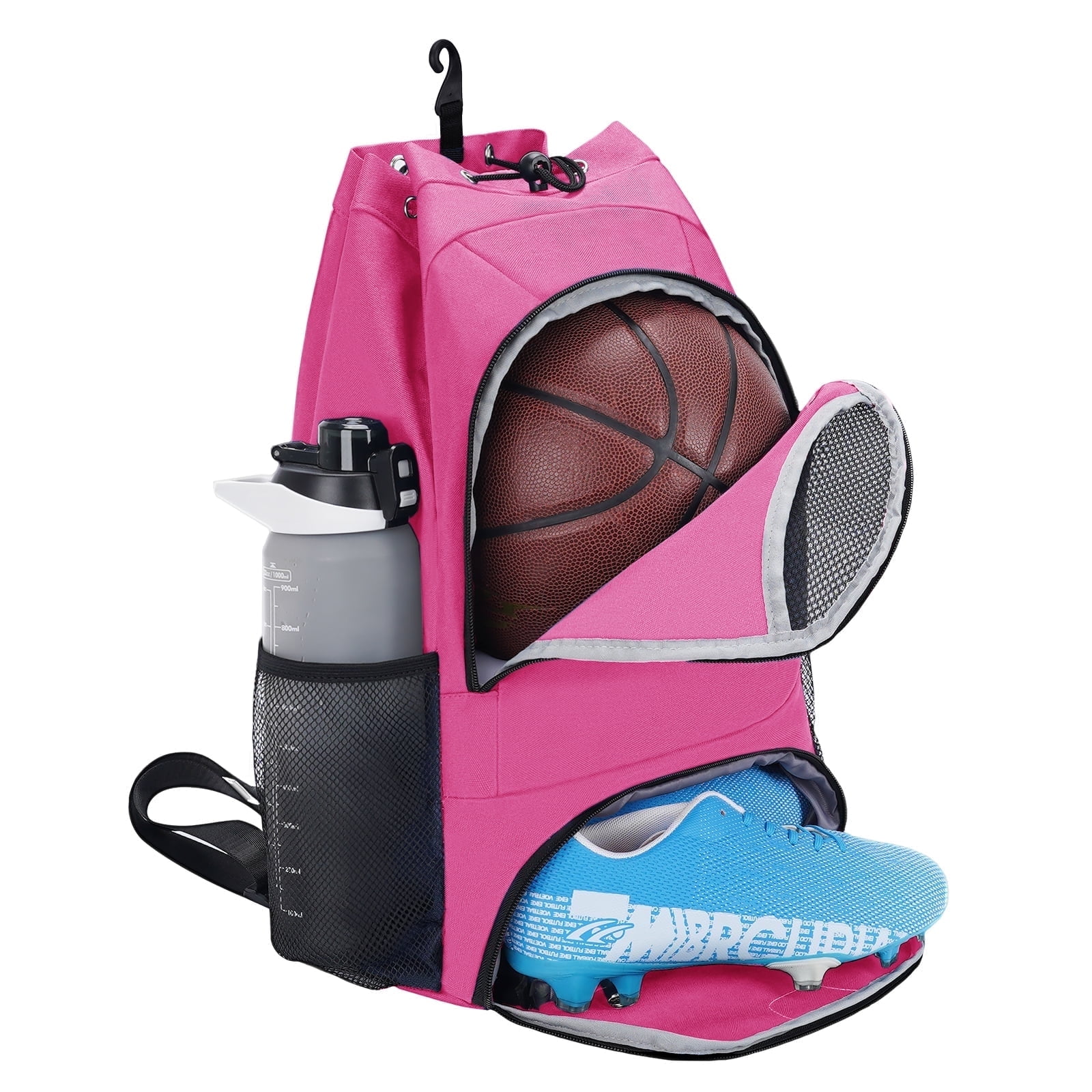 Drawstring Men Sports Backpack with Shoe Compartment Wet Pocket Hook ...