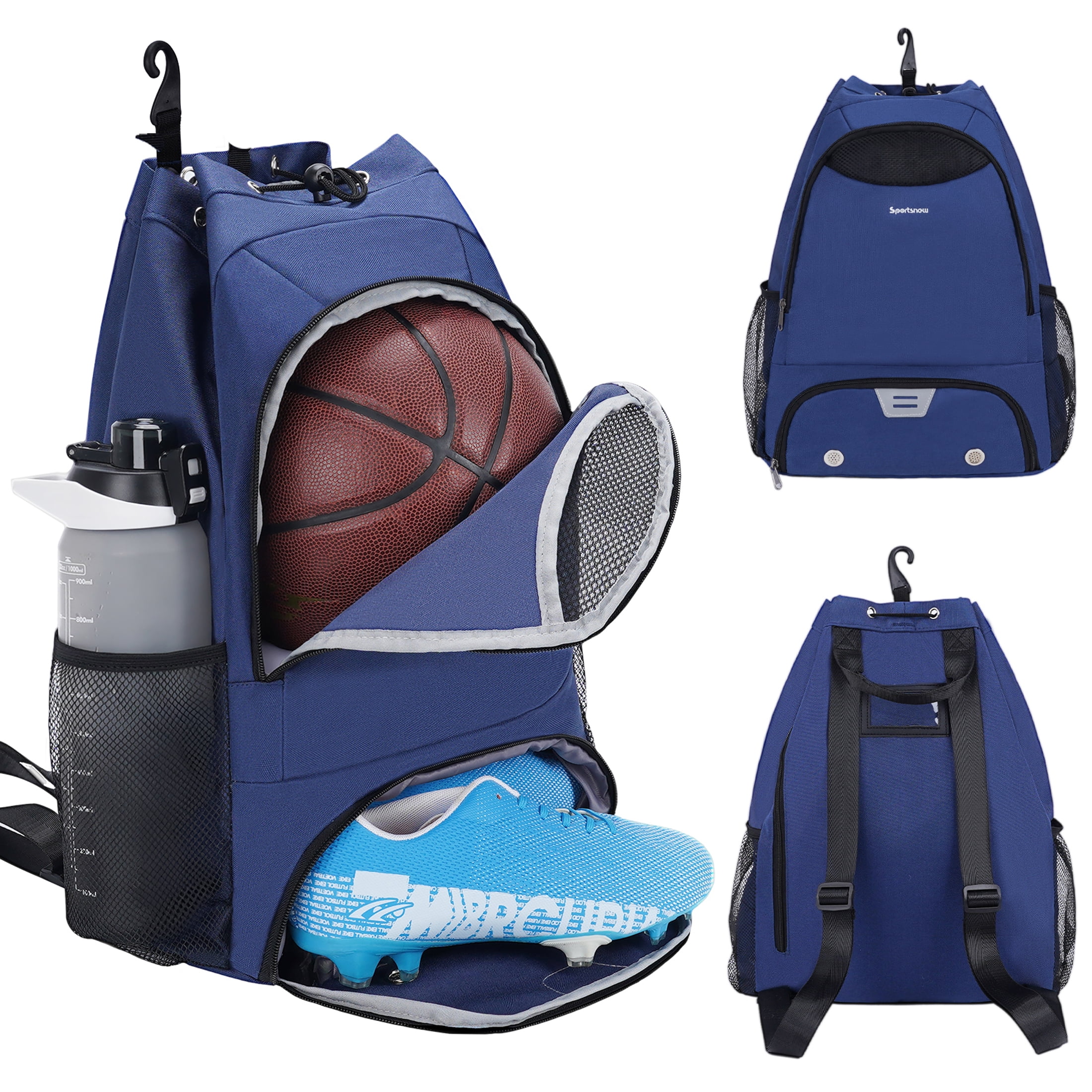 Football Drawstring Bags Basketball Backpack with Shoe Compartment Wet ...
