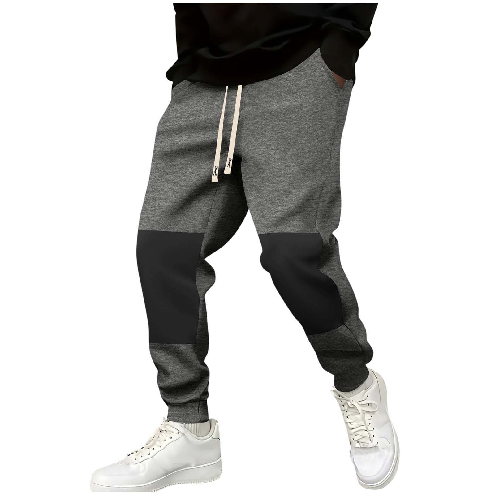 Drawstring Sweatpants Men Casual Draw Rope Waist Pockets Bind ...