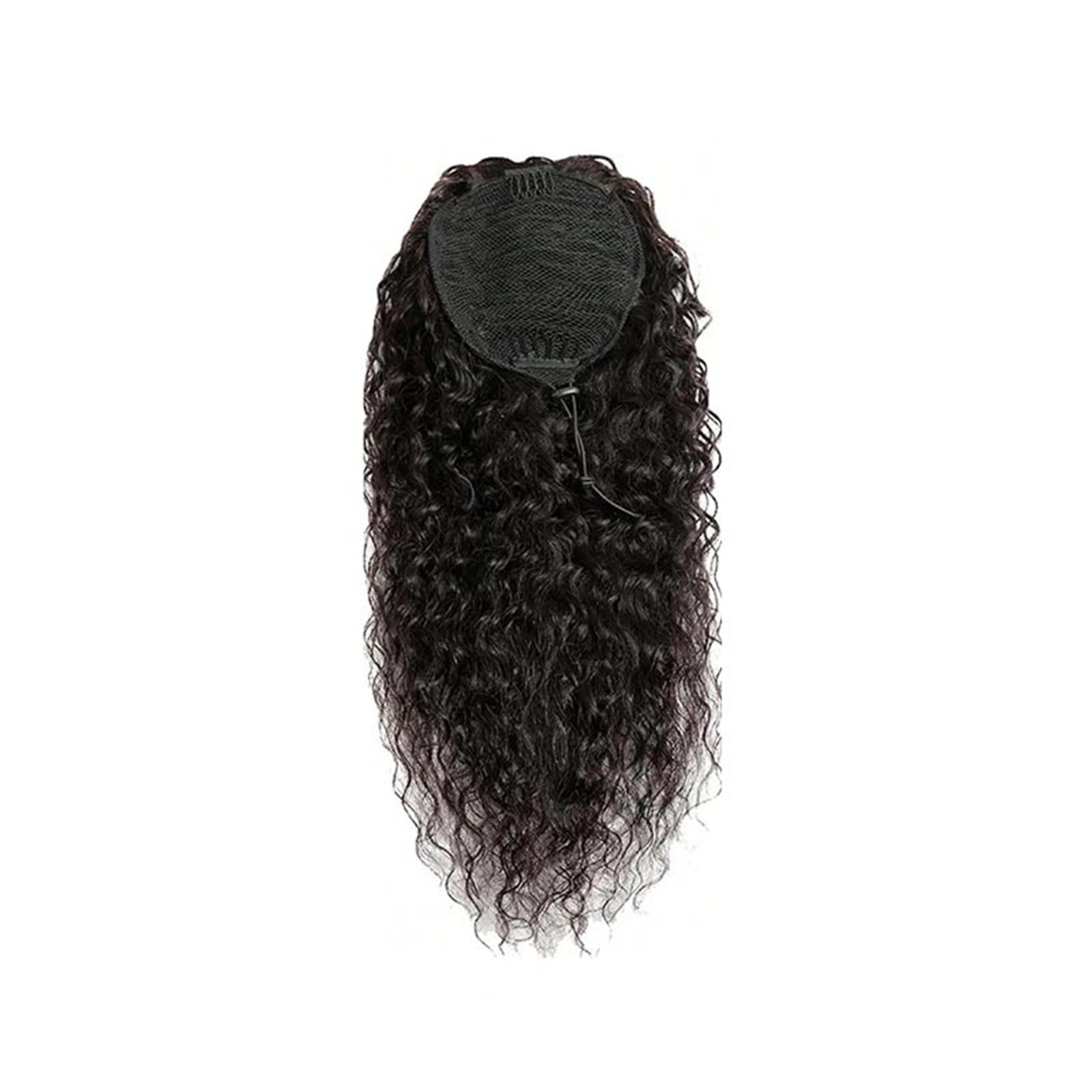 Drawstring Water Wave Ponytail Natural Black Virgin Human Hair ...
