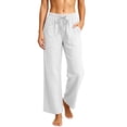 Drawstring Wide Leg Pants For Women Elastic High Waisted Lightweight ...