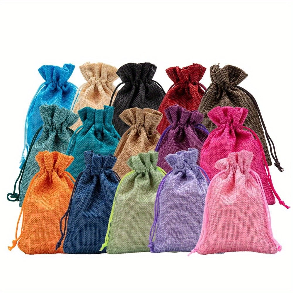 Drawstring burlap bags, drawstring gift bags, portable jewelry pouches ...