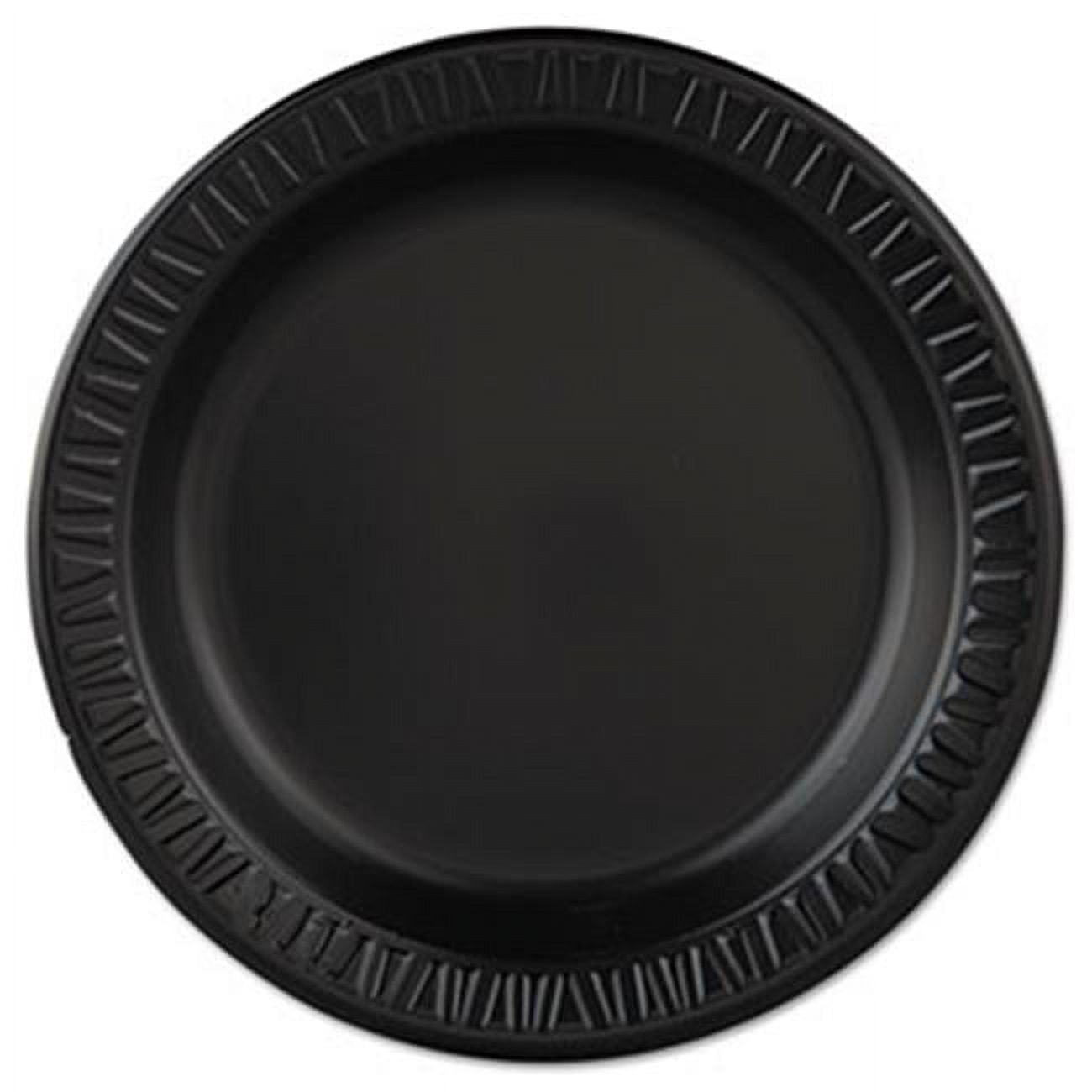 Drc Plastic Dinnerware - Plate - 9in. dia - Black - 125/Pack - 4 Packs ...