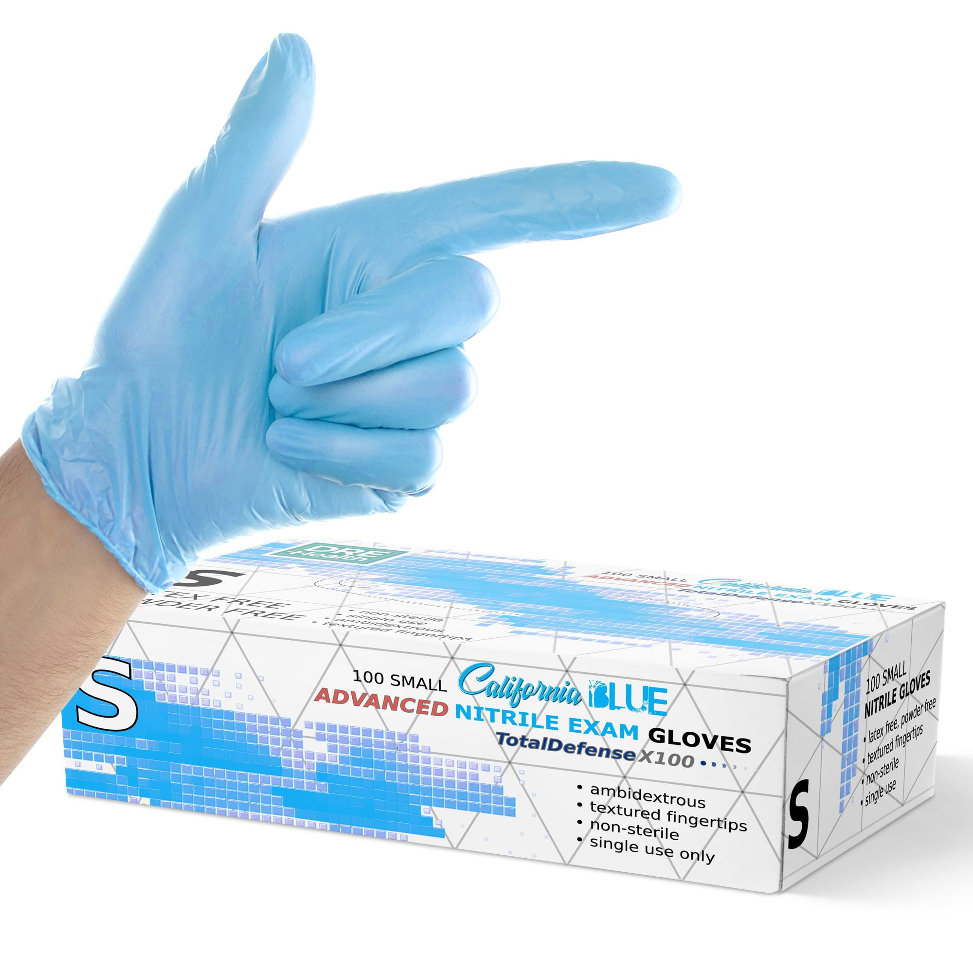 Dre Health Nitrile Gloves (S - 100 Count) 3 Mil, Disposable California ...