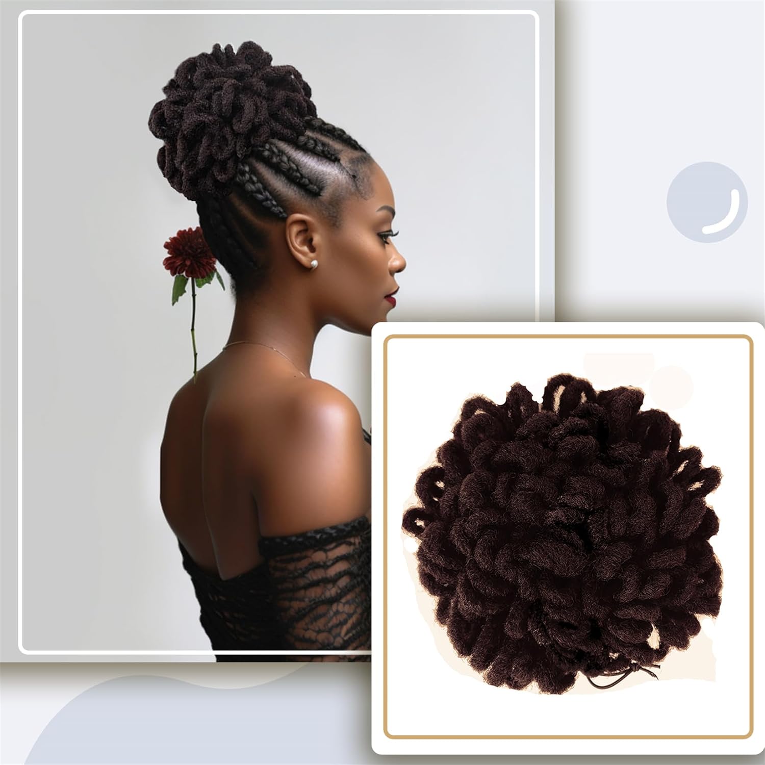 DreadLocks Chignons Afro High Puff Drawstring Ponytail Hair Bun ...