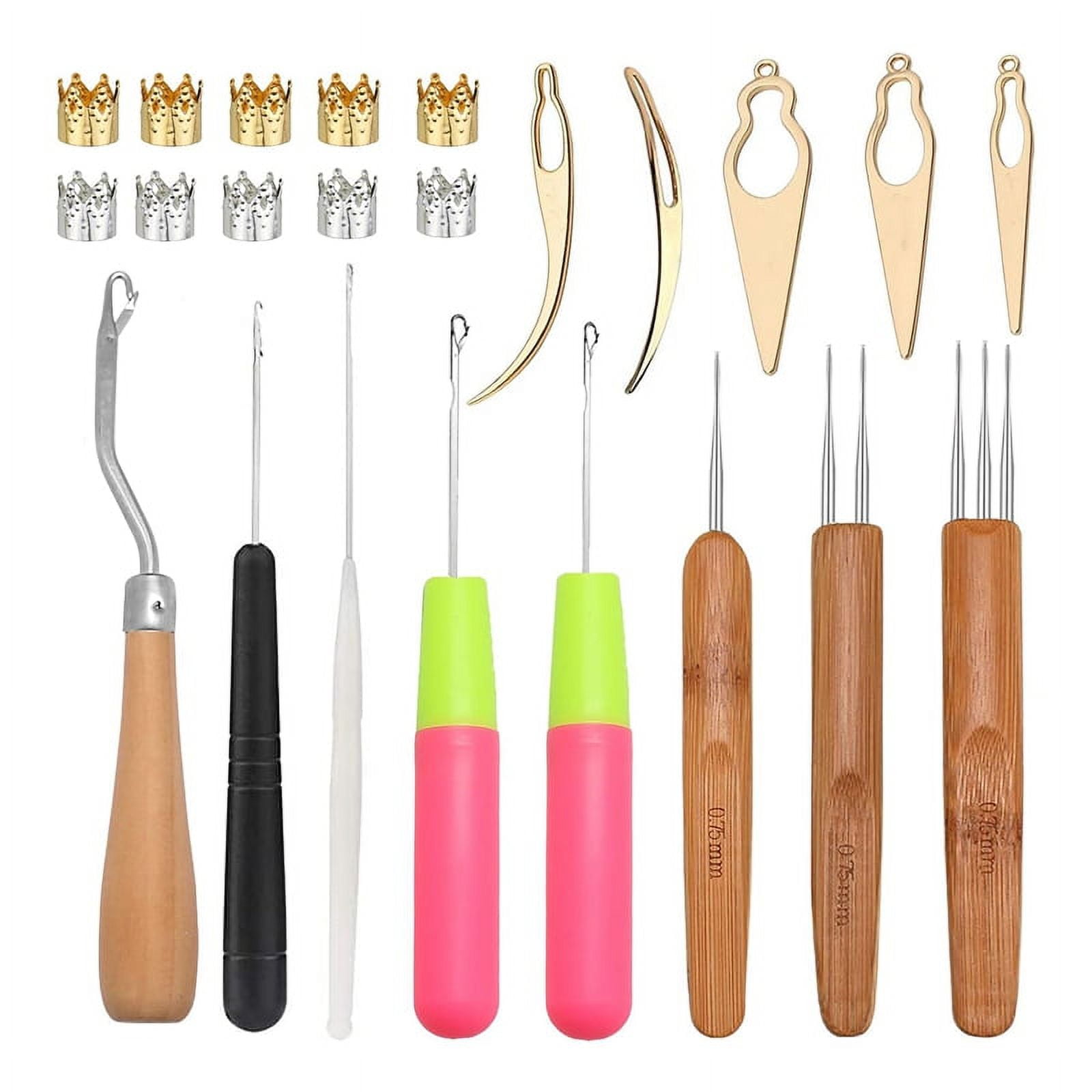 Dreadlock Crochet Hook ,100 Pieces Dreadlocks Hair Ring, 5 Pieces Latch ...