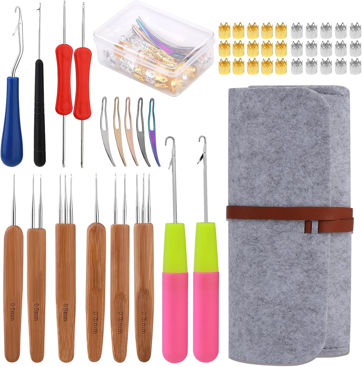 Dreadlock Crochet Hook, 48 Pcs Dreadlock Crochet Hook Tool, 6 Dreadlock ...