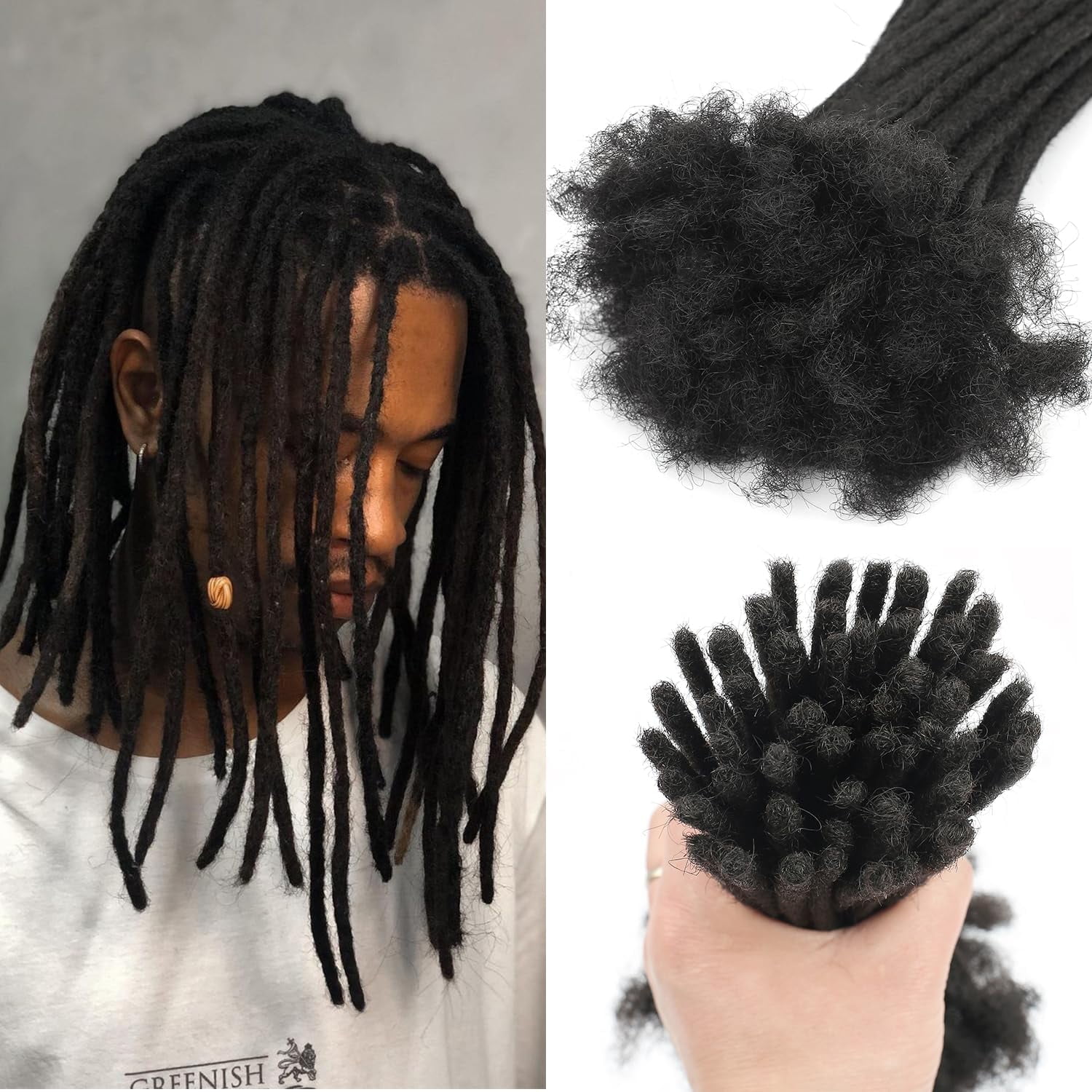 Dreadlock Extension Human Hair 10inch 0.8cm Width Permanent Huamn Hair ...