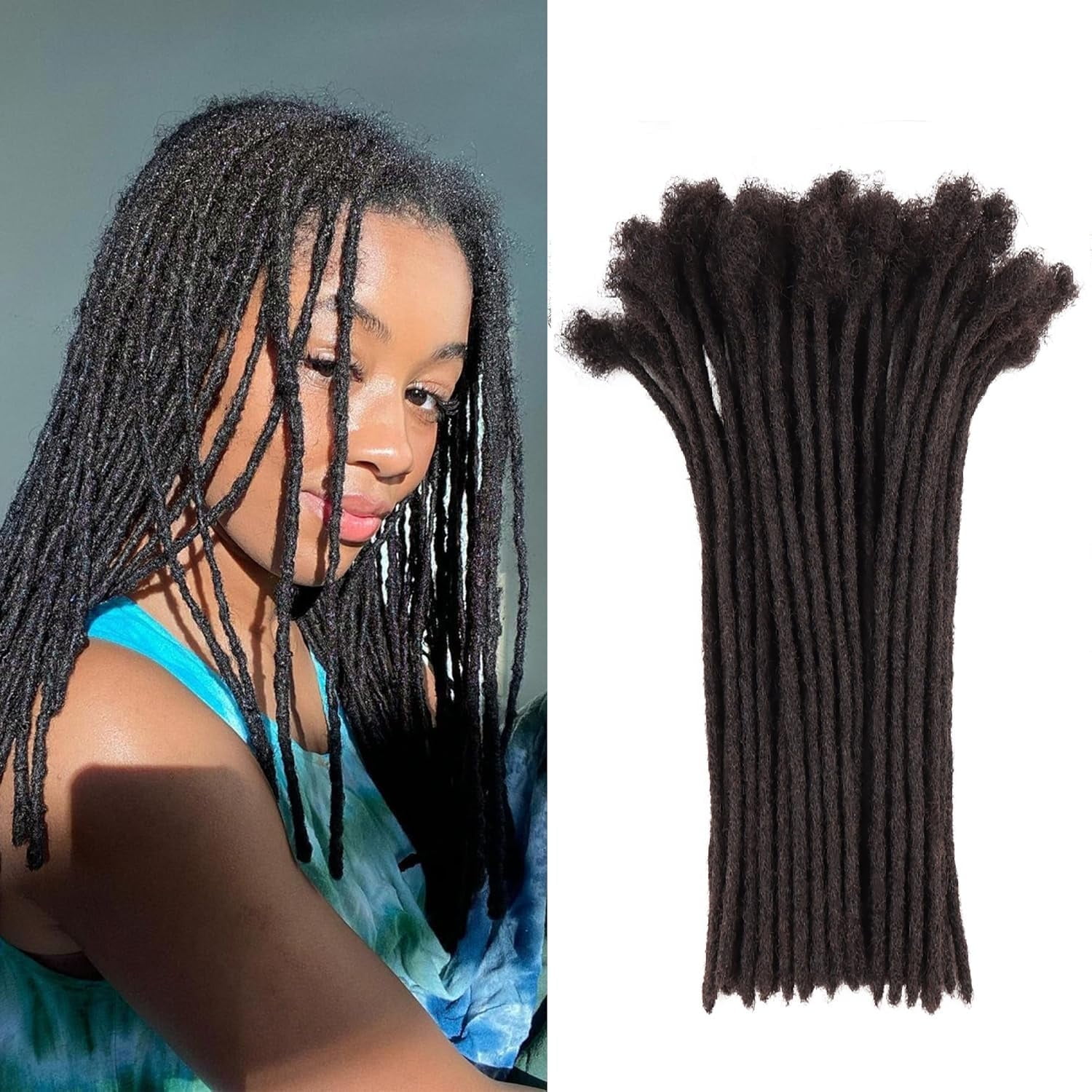 Dreadlock Extension Human Hair 10inch 0.8cm Width Permanent Huamn Hair ...