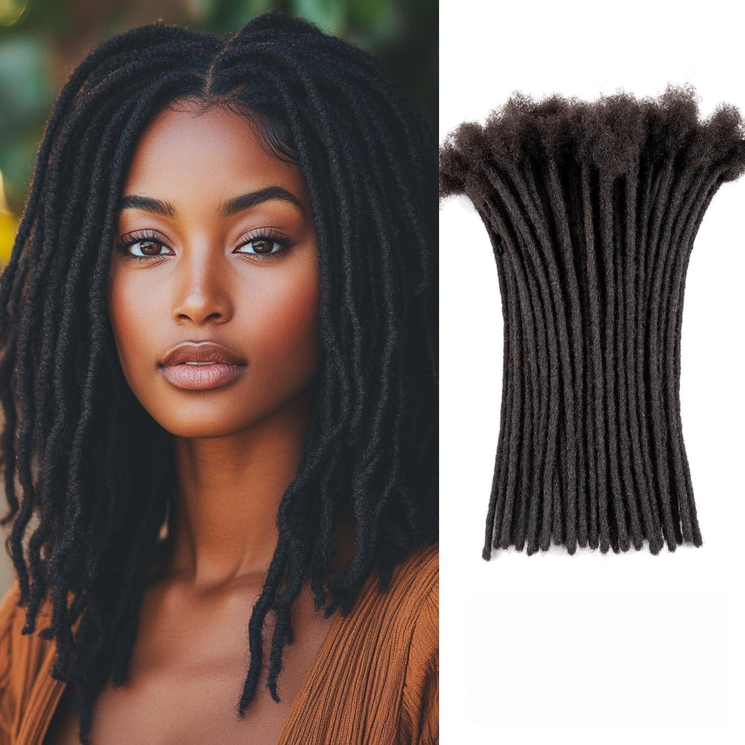 Dreadlock Extension Human Hair 14inch 0.6cm Width Permanent Huamn Hair ...