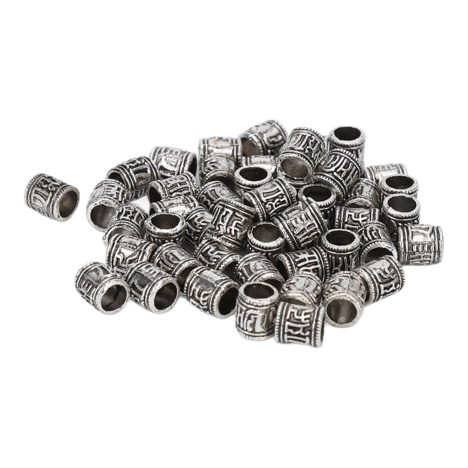 Dreadlocks Beads - 50pcs Vintage Alloy Hair Tube Beads For Braiding ...