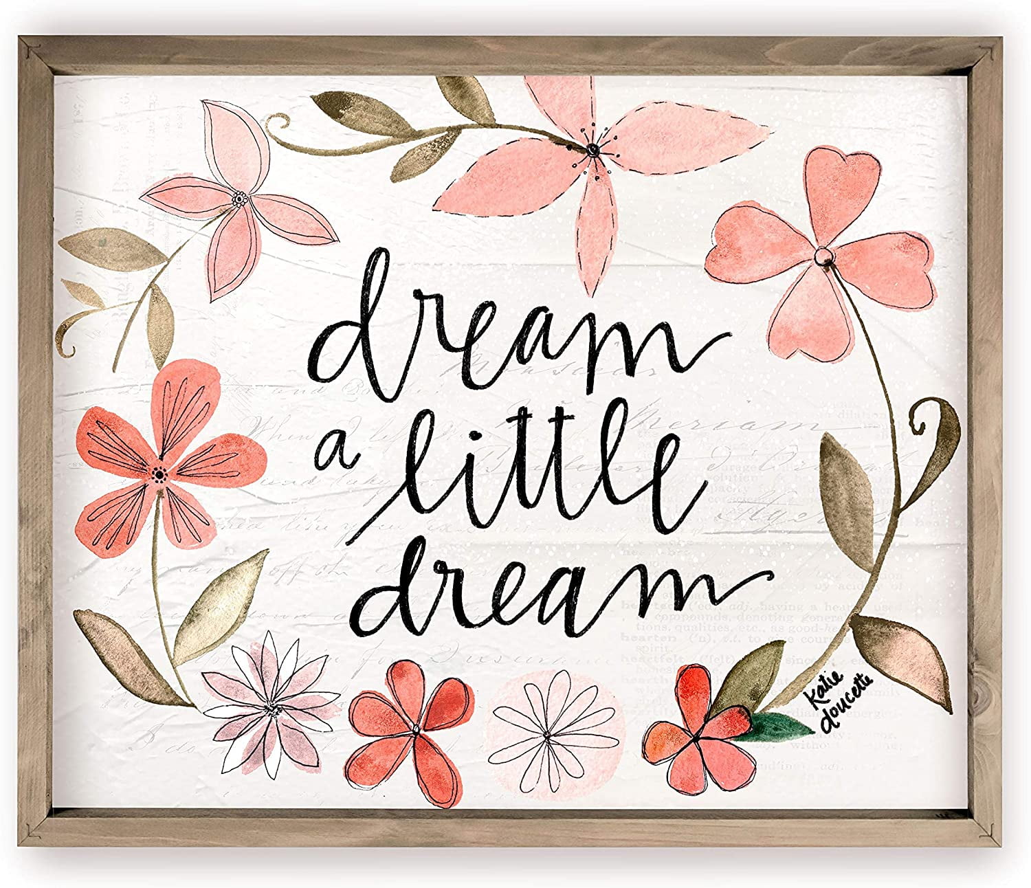 Dream A Little Dream Rustic Wood Wall Sign 12x15 (Frame Included ...