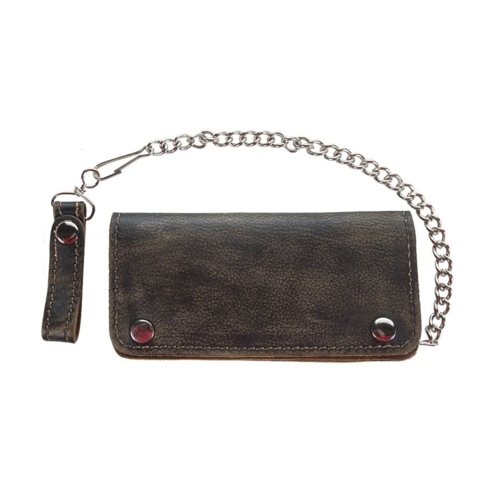 Dream Apparel Bifold Chain Wallet for Men and Women, Cowhide Leather ...
